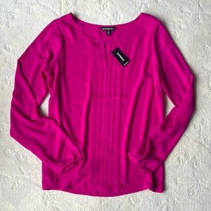 Express | Tops | Nwt Pink Express Long Sleeve Blouse | Poshmark